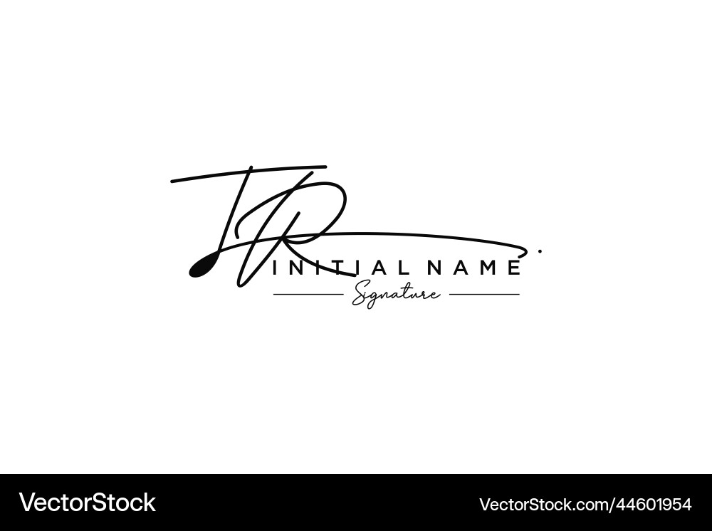 Initial tr signature logo template hand drawn Vector Image