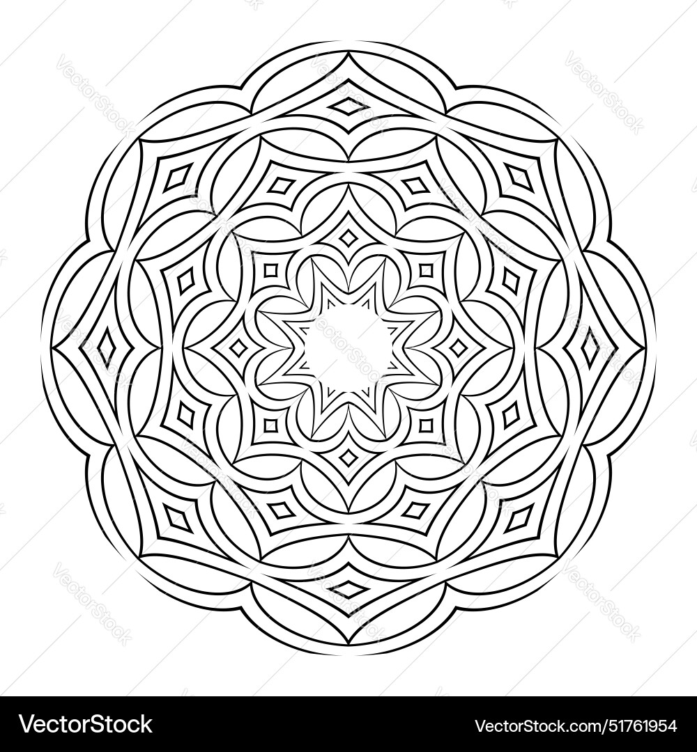 Mandala radial pattern Royalty Free Vector Image
