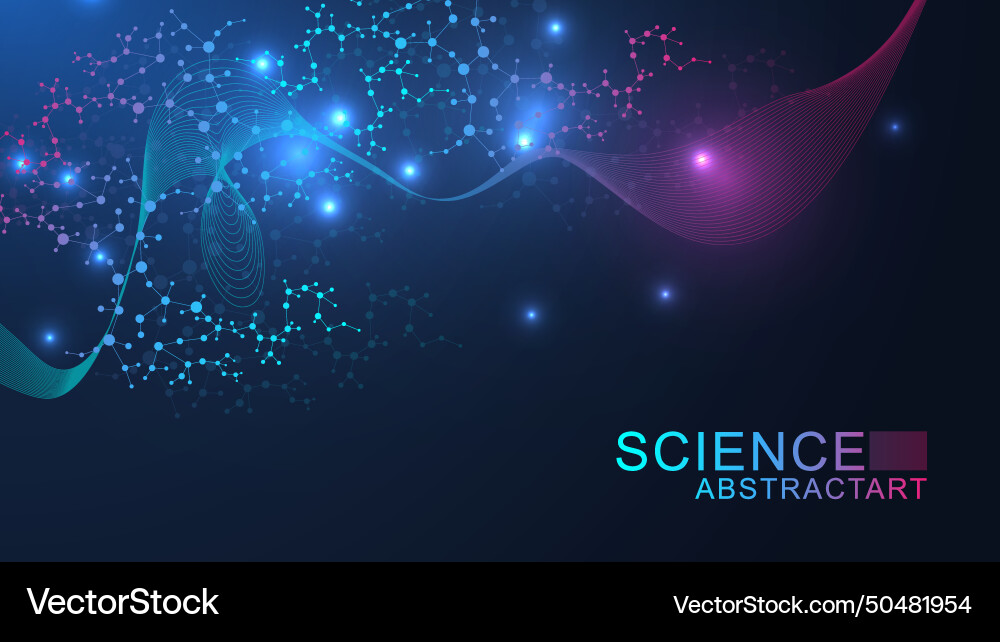 Modern abstract molecules structure for science Vector Image