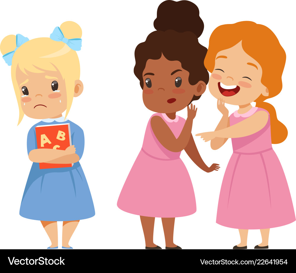 Naughty girls mocking another bad behavior Vector Image