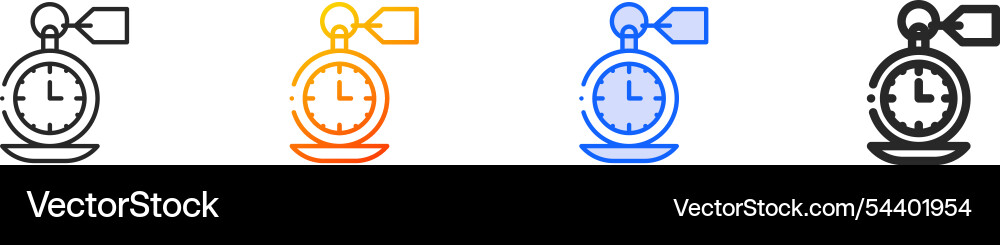 Old watch iconthin linear gradient blue stroke Vector Image