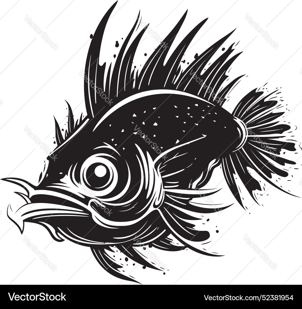 Venomous visage sinuous angler art dark drifter Vector Image