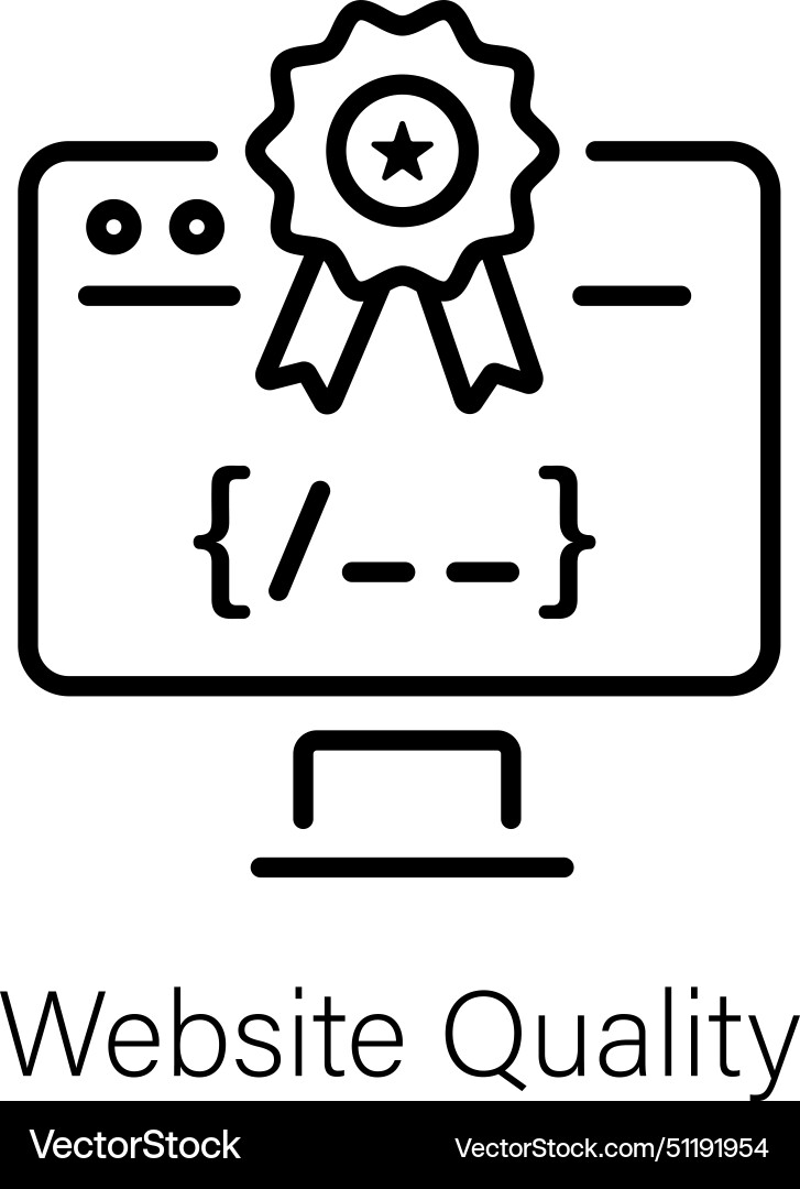 Website quality Royalty Free Vector Image - VectorStock