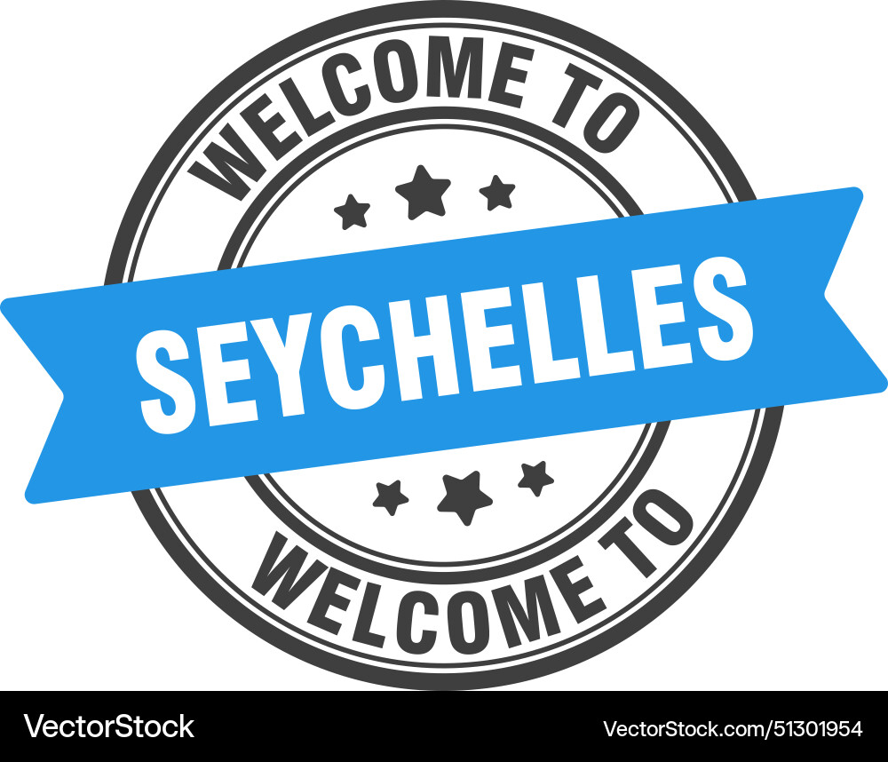 Welcome to seychelles stamp round sign Royalty Free Vector