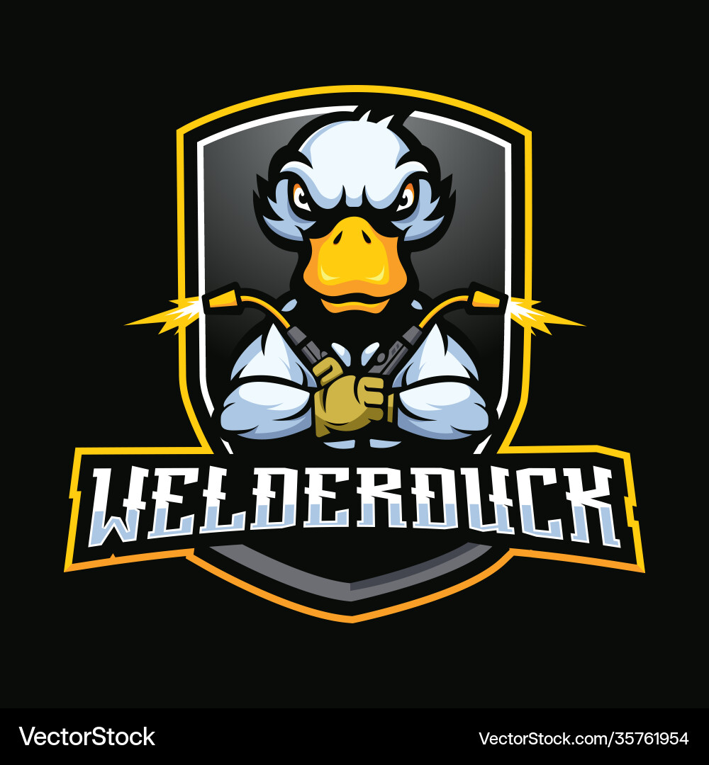 Welder duck Royalty Free Vector Image - VectorStock
