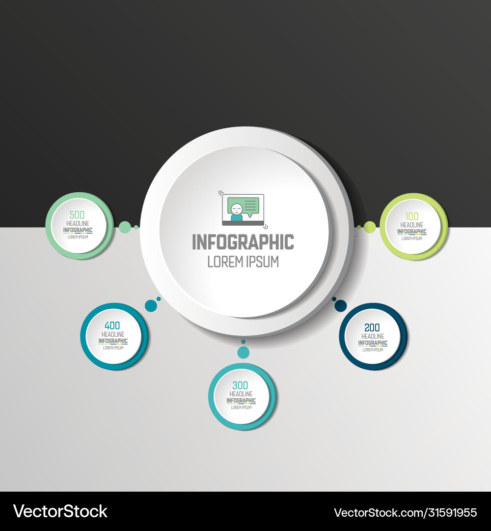 5 options parts steps scheme chart infograph Vector Image