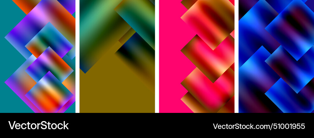A set of four colorful abstract backgrounds Vector Image