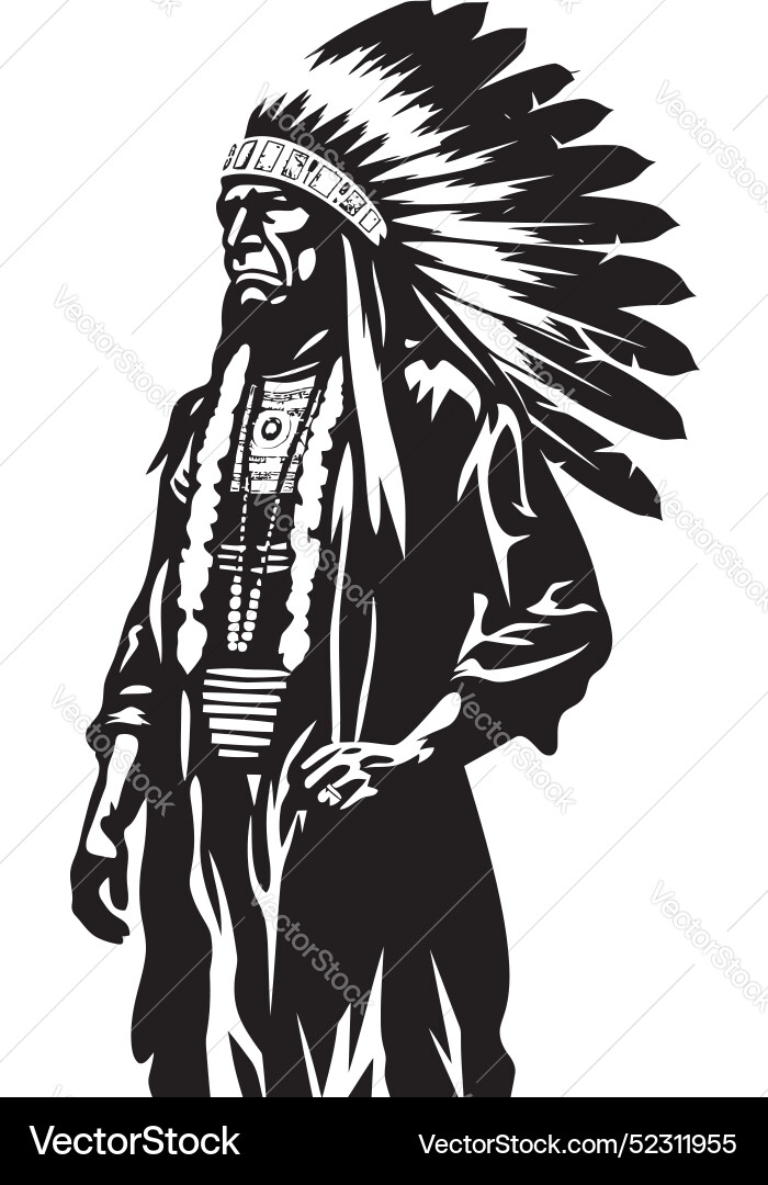 Ancient wisdom iconic chief graphics sovereign Vector Image