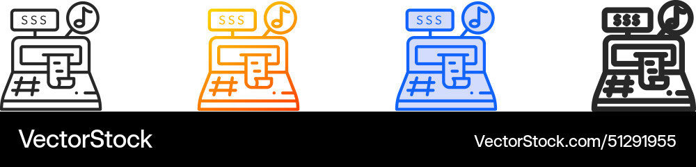 Cashier iconthin linear gradient blue stroke Vector Image