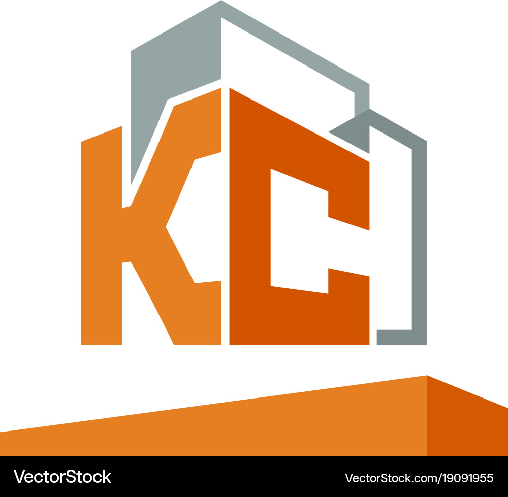 Construction business logo with the initials Vector Image