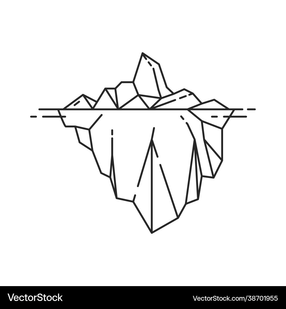 Iceberg icon in outline style Royalty Free Vector Image