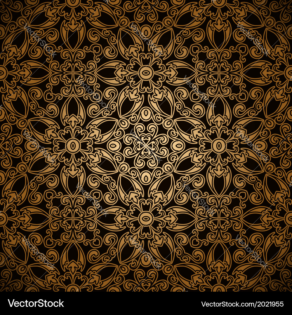 Intricate Gold Lace Pattern Royalty Free Vector Image