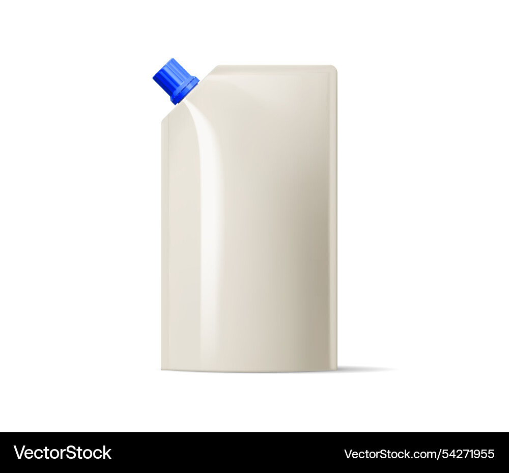 Mayonnaise sauce pouch container with a blue cap Vector Image