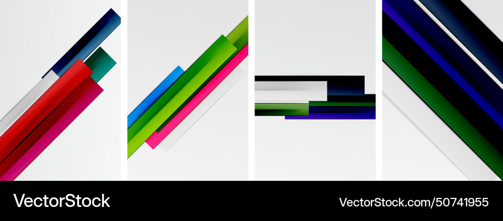 Minimal lines and color stripes poster abstract Vector Image