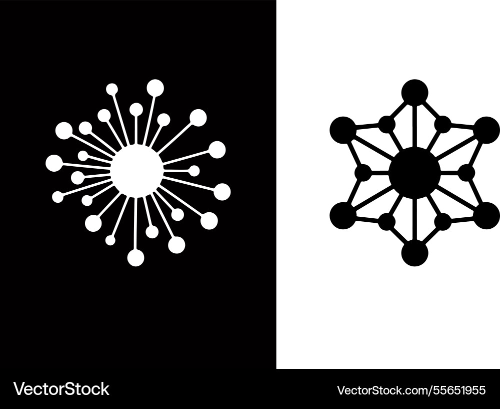 Neural network node silhouette in art Royalty Free Vector