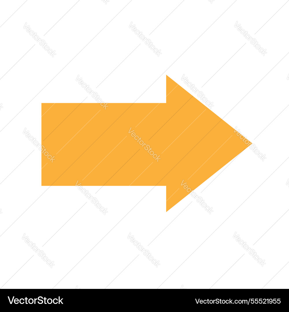 Orange arrow basic simple shapes isolated on Vector Image