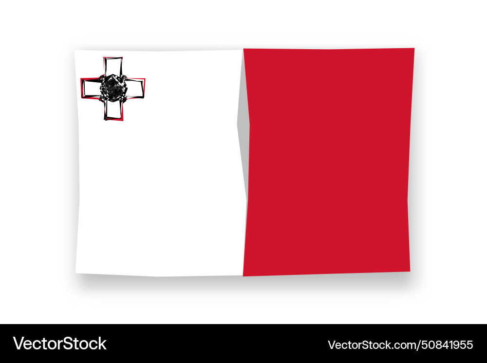 Papercut flag of malta Royalty Free Vector Image