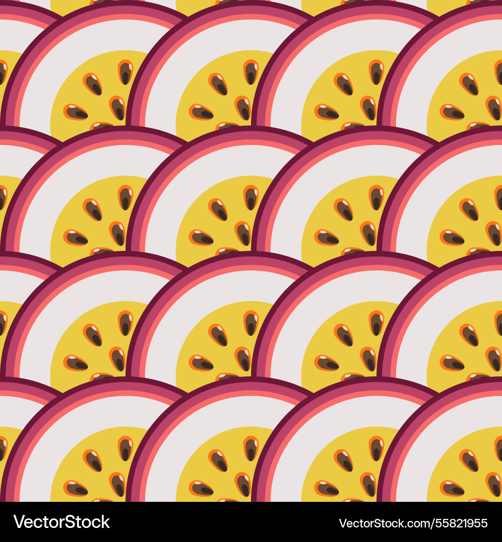 Passion fruit slices pattern Royalty Free Vector Image