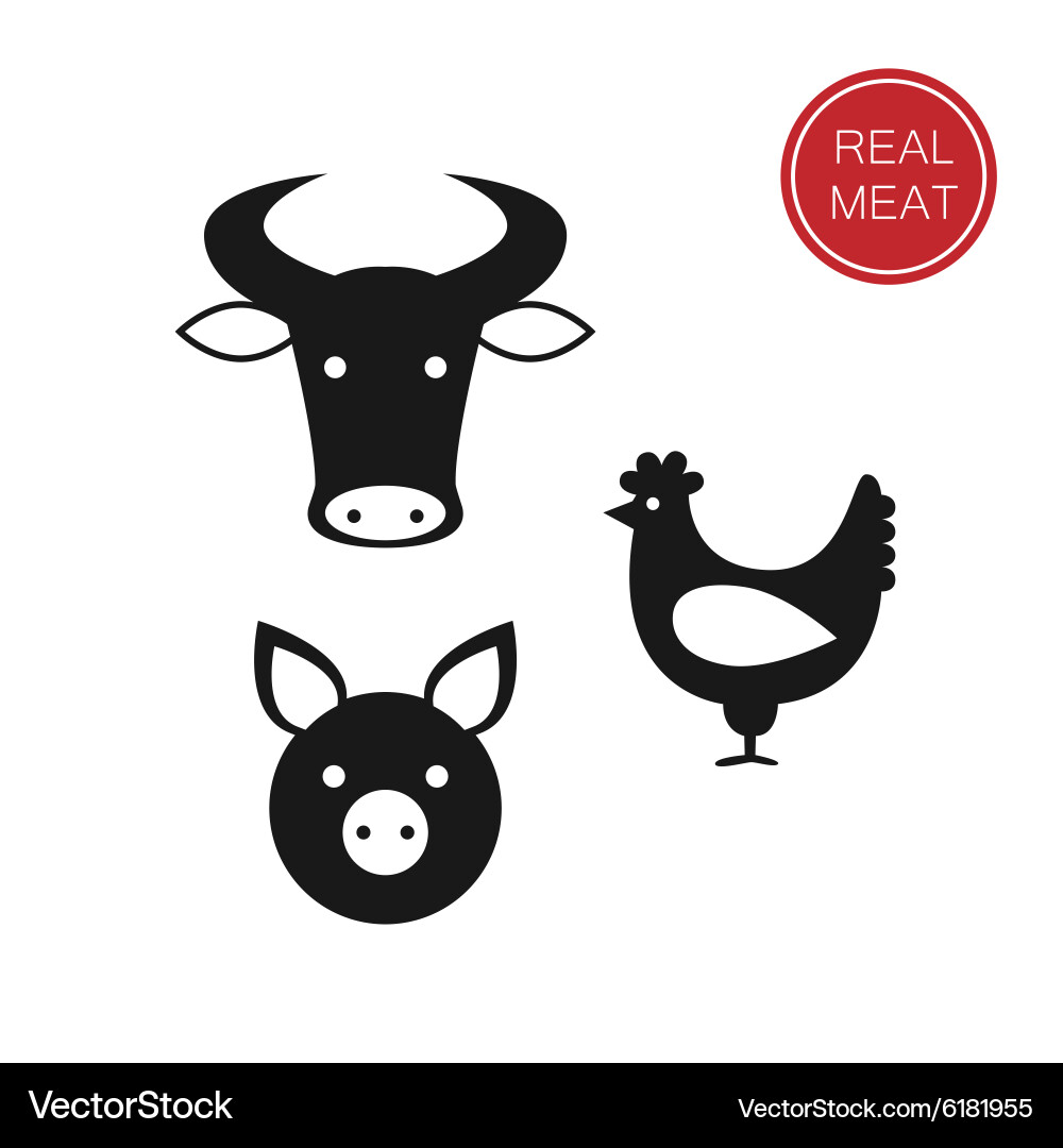 Real meat Royalty Free Vector Image - VectorStock