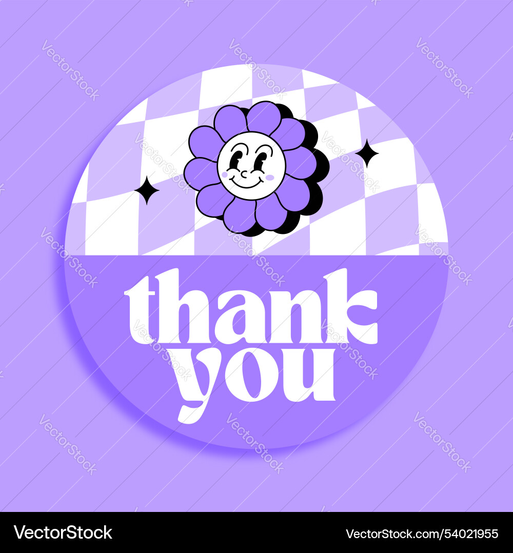 Retro Thank You Stickers - Business Pack Vector Image