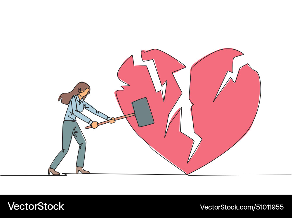 Single one line drawing businesswoman preparing Vector Image