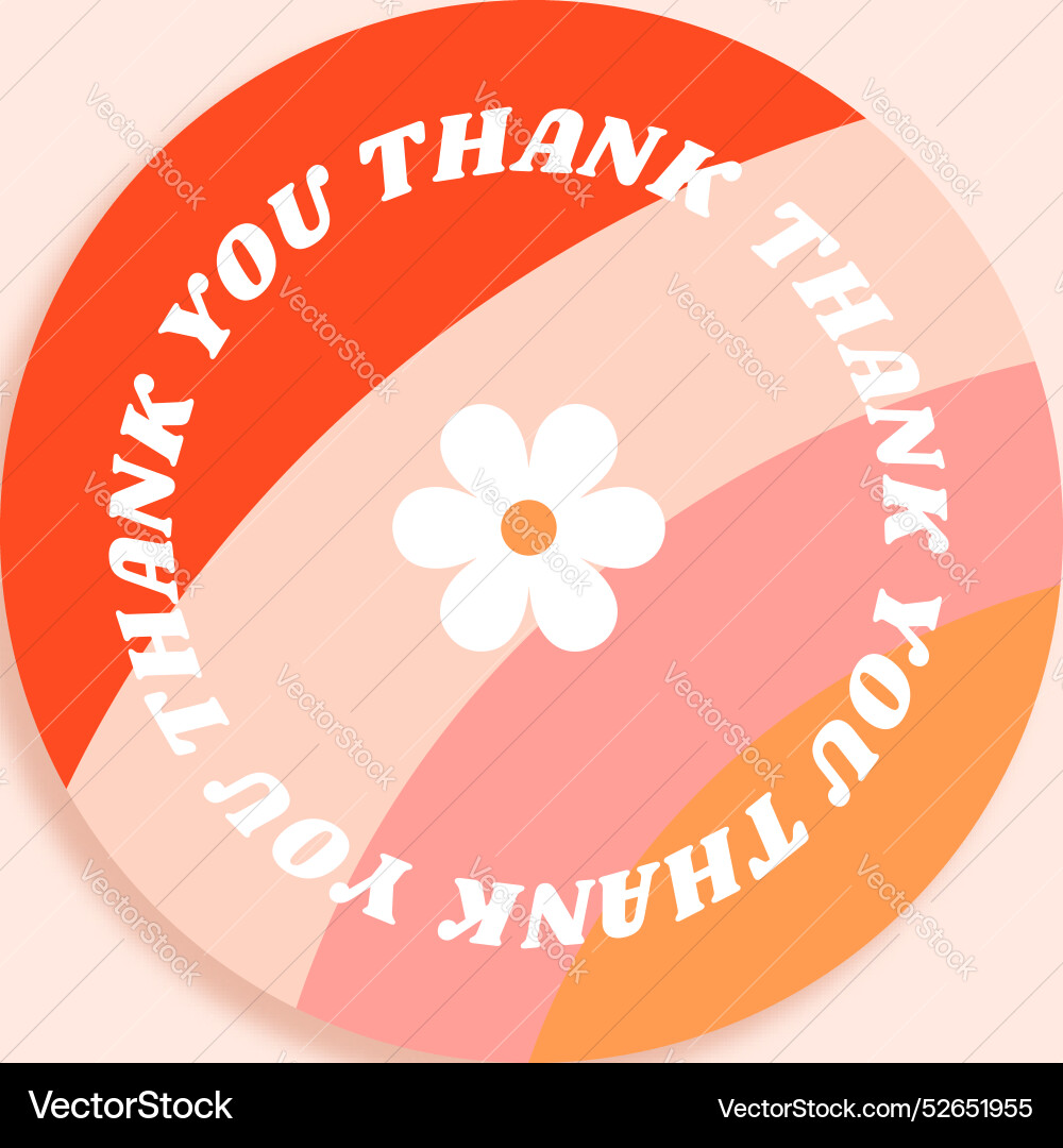 Thank you sticker template business Royalty Free Vector