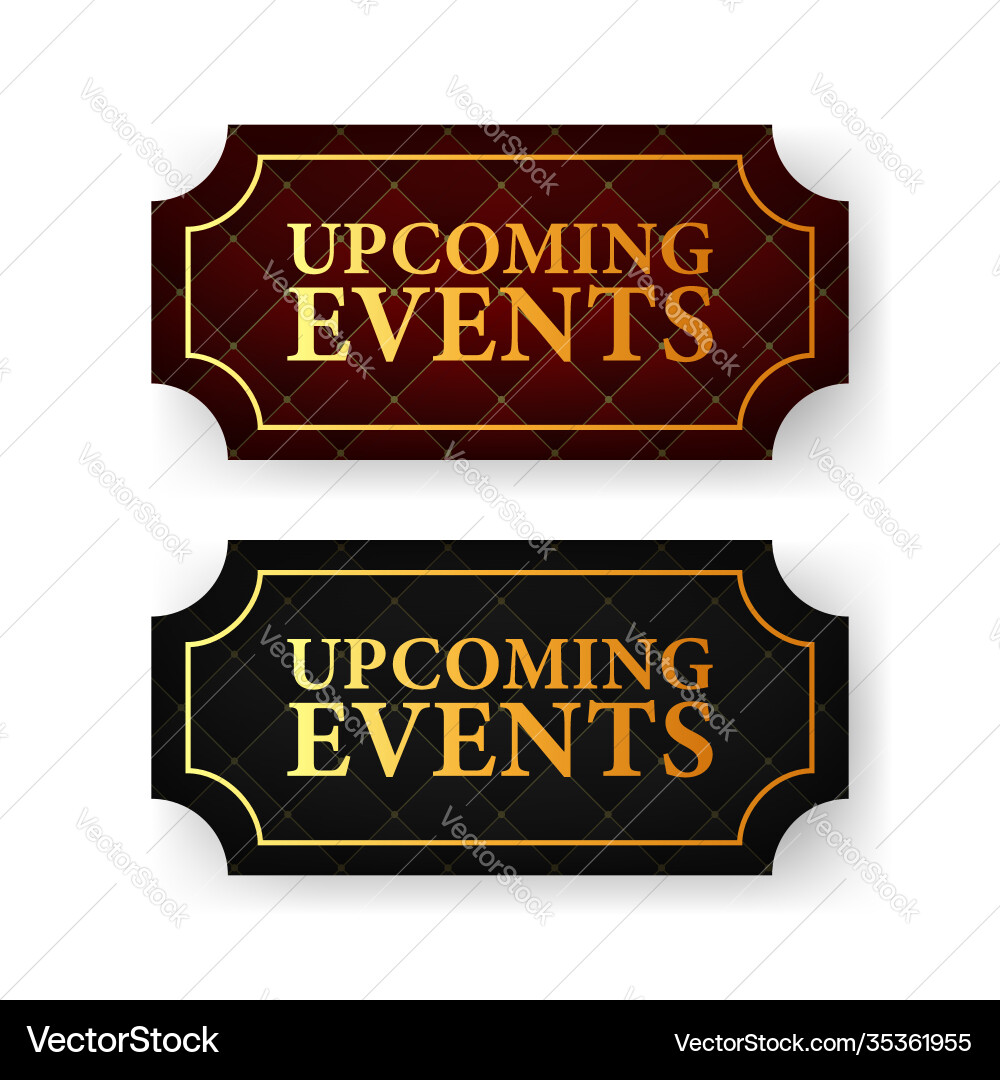 Upcoming Events Poster Royalty Free Vector Image