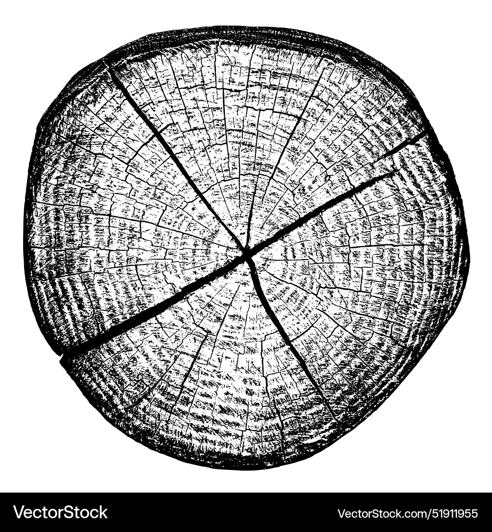 Wood texture cross section of tree rings Vector Image