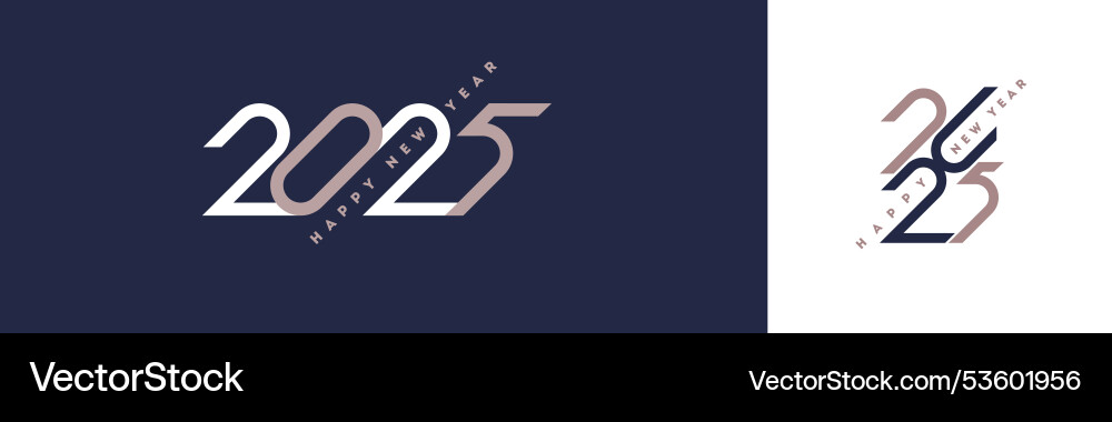 2025 new year logo greeting design Royalty Free Vector Image