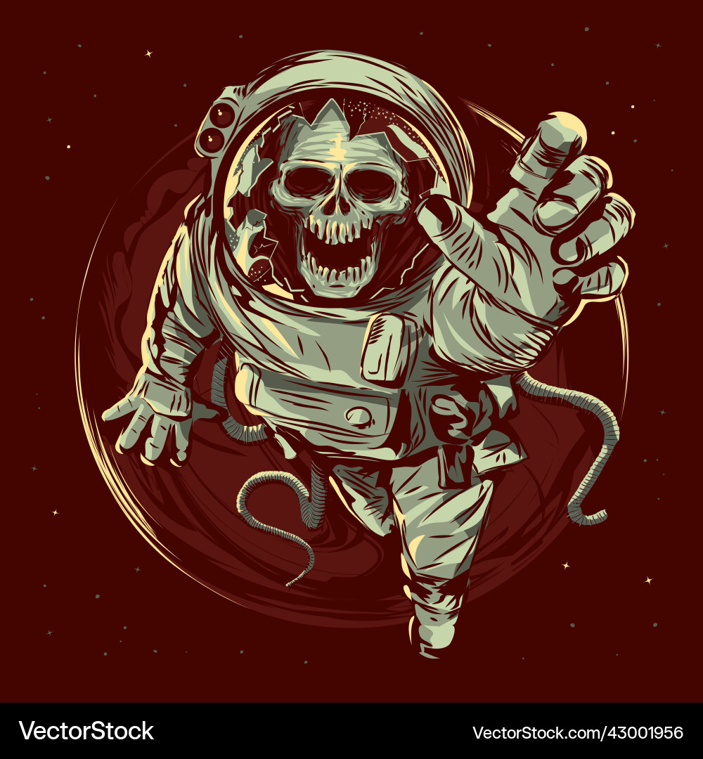 Astronaut skull Royalty Free Vector Image - VectorStock