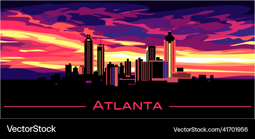 Atlanta georgia skyline Royalty Free Vector Image