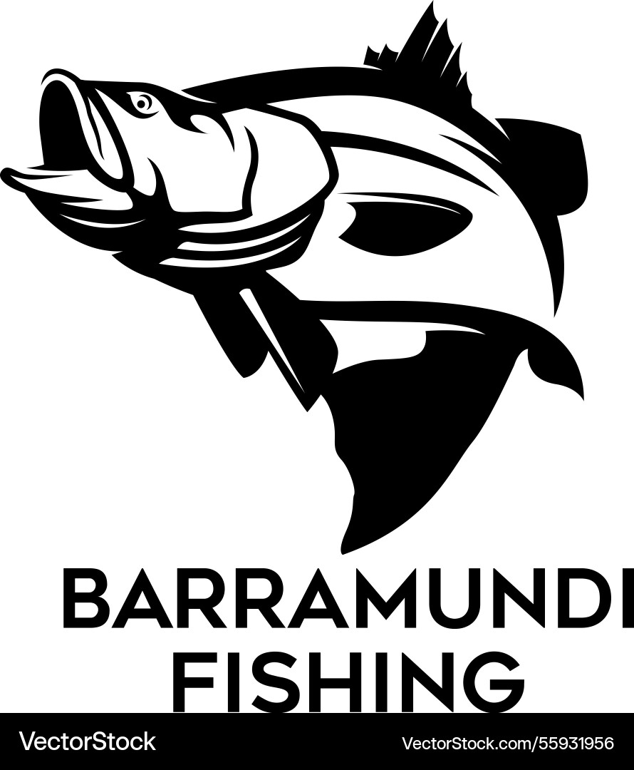 Barramundi fishing logo image Royalty Free Vector Image