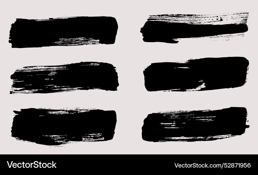 Brush strokes set of text boxes Royalty Free Vector Image