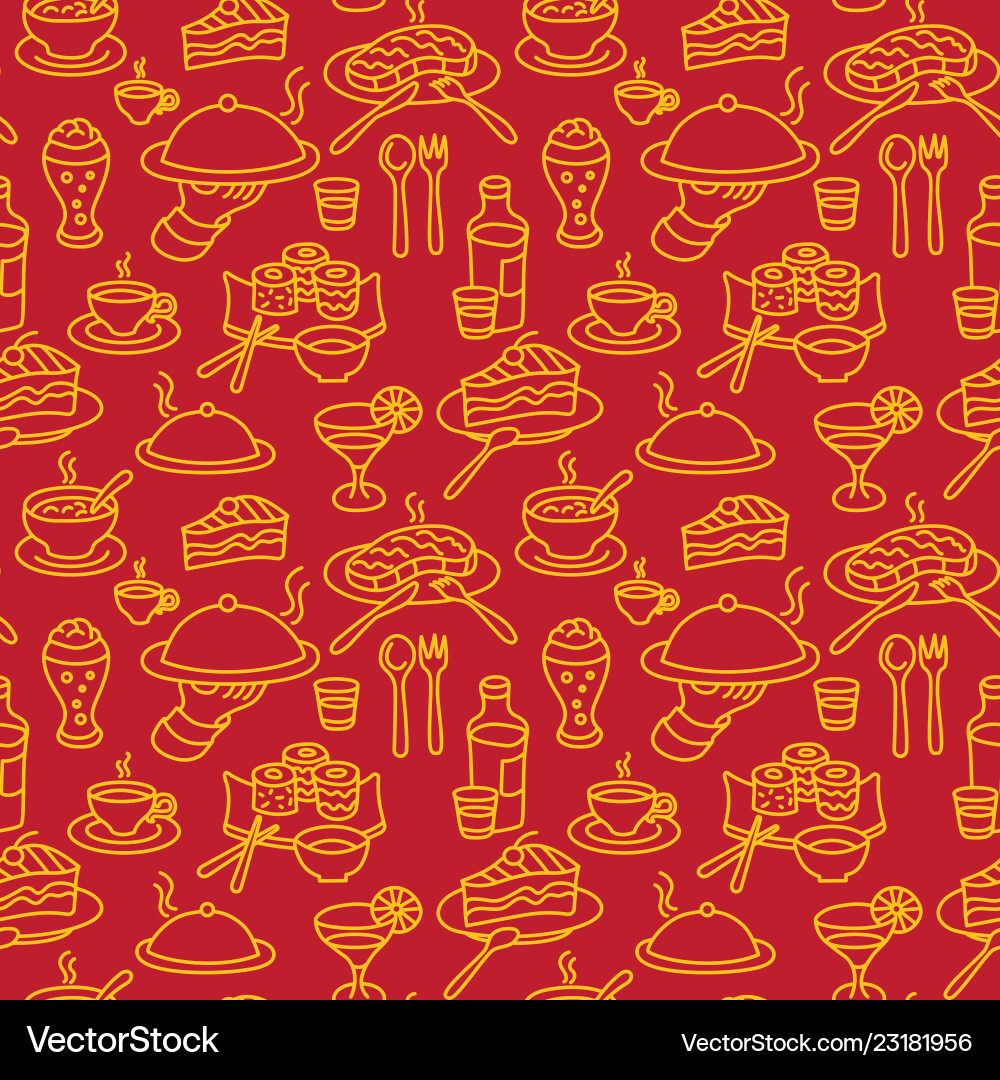 Cafe food pattern Royalty Free Vector Image - VectorStock