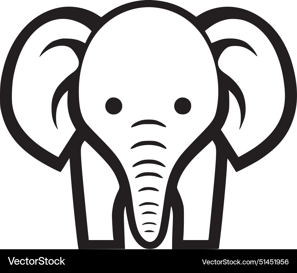 Elephant - black and white isolated icon Vector Image