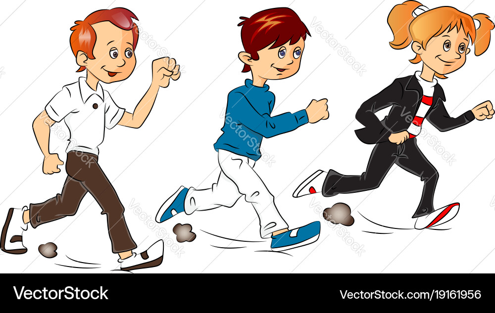 Kids running Royalty Free Vector Image - VectorStock