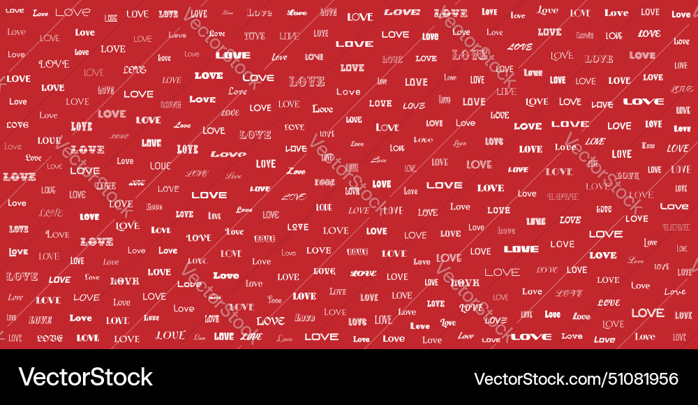 Love words decorative red background Royalty Free Vector