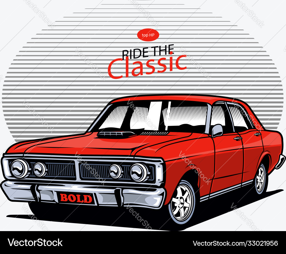 Red muscle car Royalty Free Vector Image - VectorStock