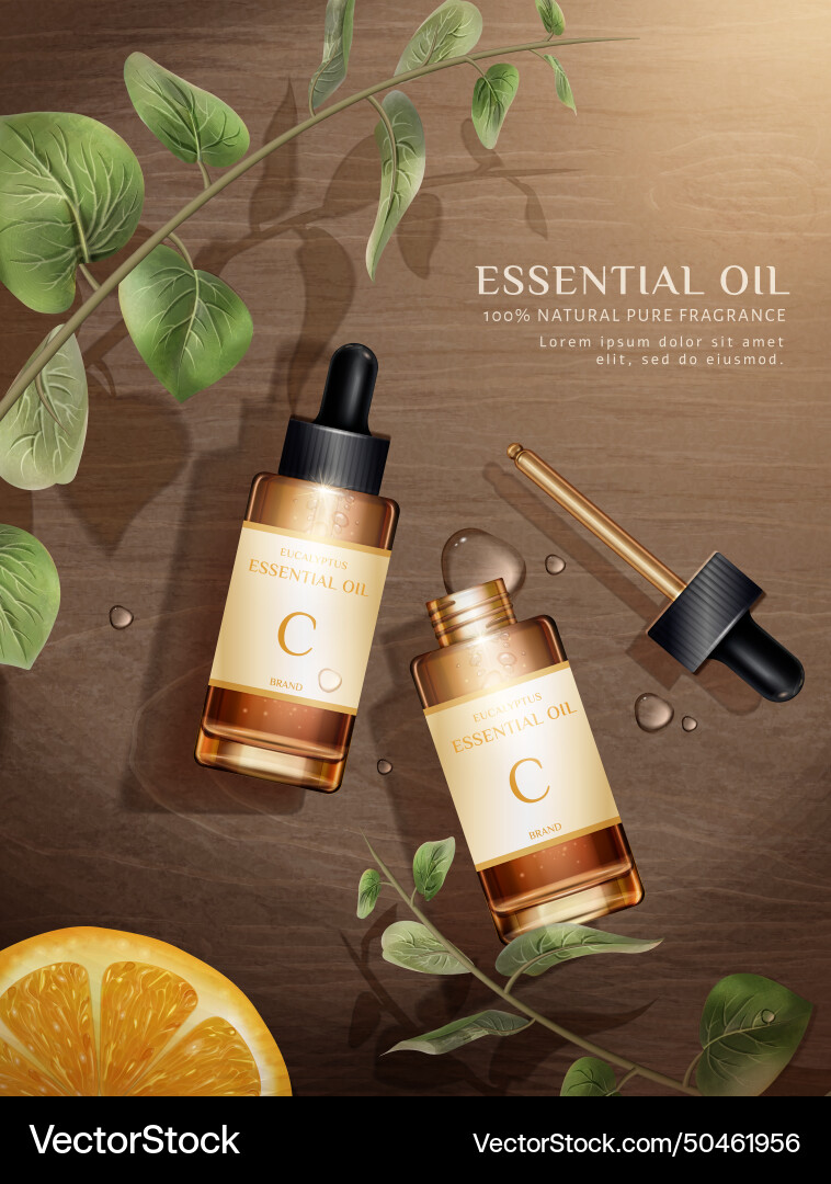 Skin care product ad template Royalty Free Vector Image