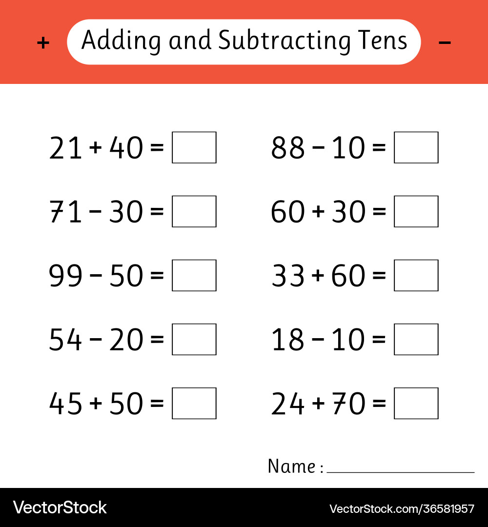 Math Adding And Subtracting Worksheets