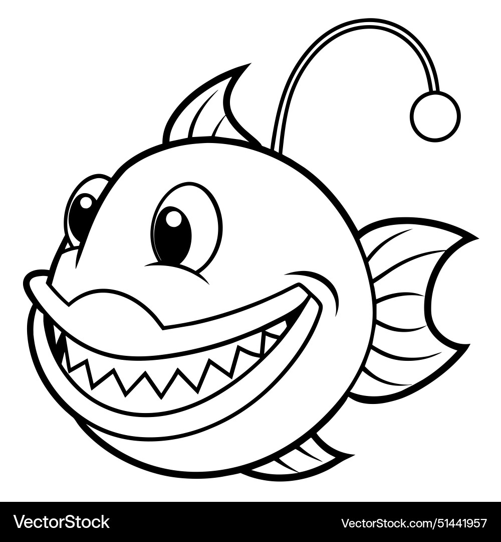 Anglerfish fish smiles icon Royalty Free Vector Image