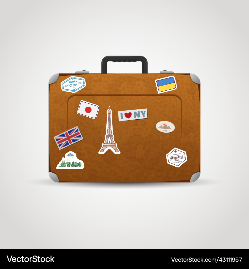 Big travel suitcase Royalty Free Vector Image - VectorStock