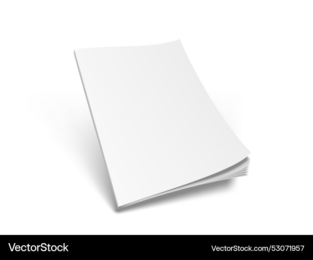 Blank cover magazine or booklet on white back Vector Image