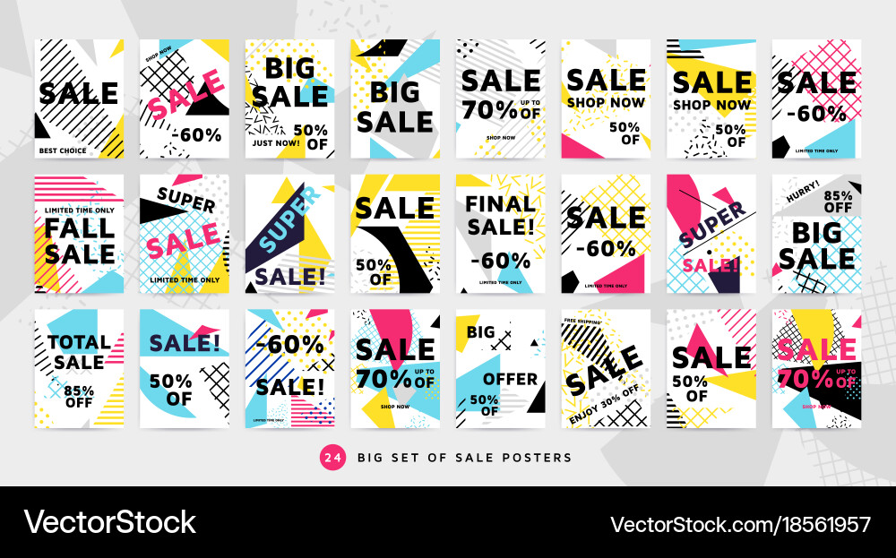 Bright colorful design set Royalty Free Vector Image