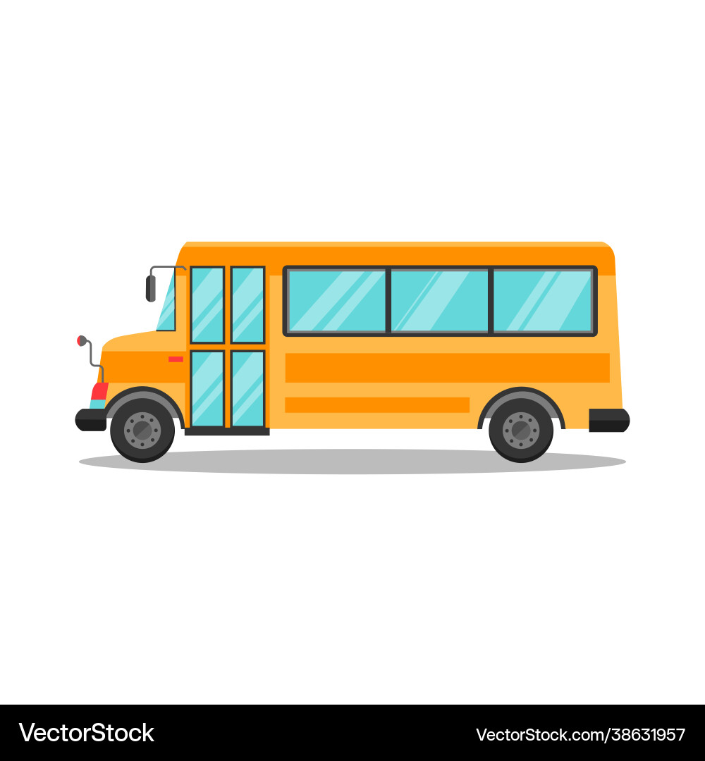Bus clipart isolated simple flat Royalty Free Vector Image