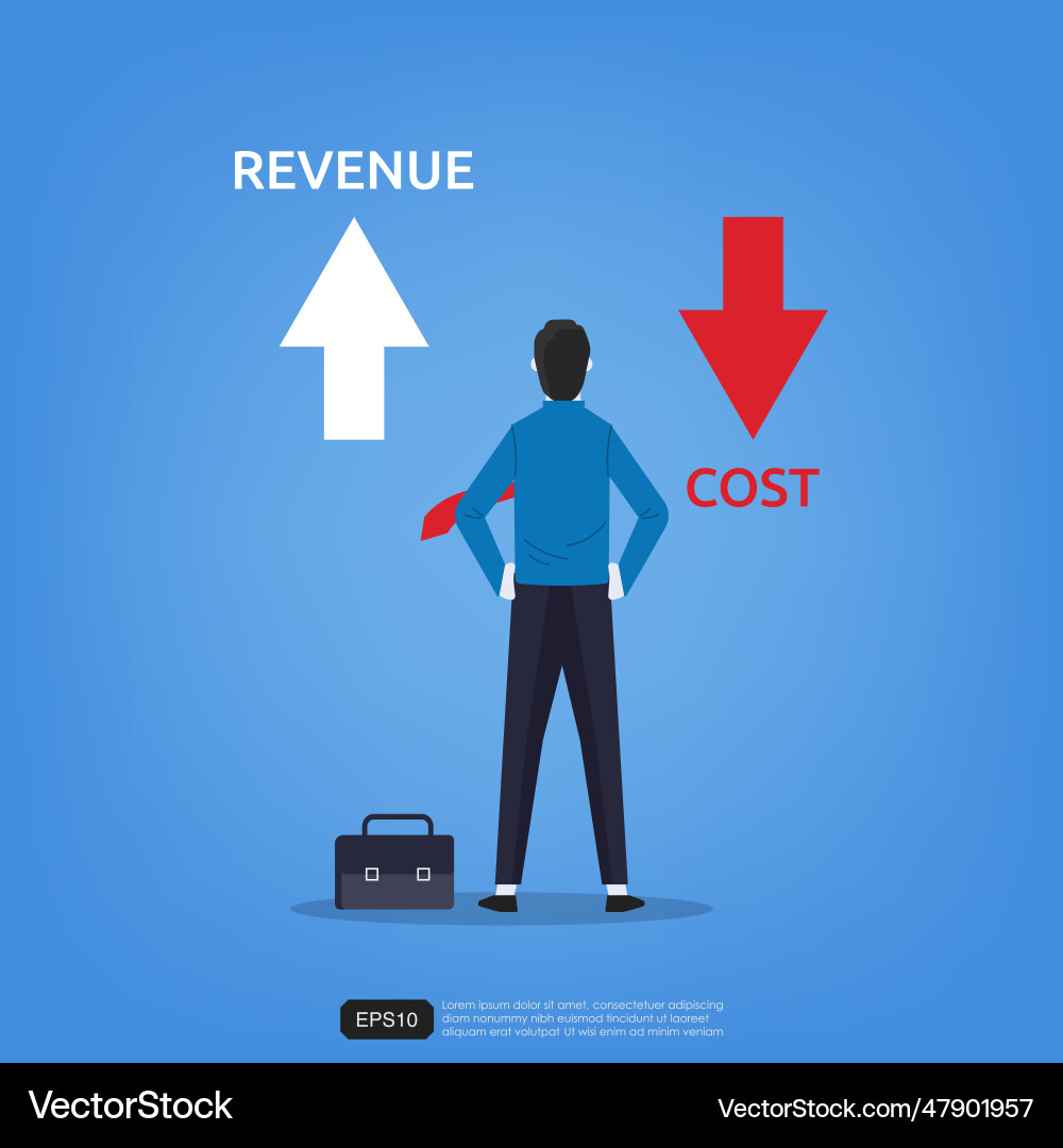 Businessman standing views arrow up and down Vector Image
