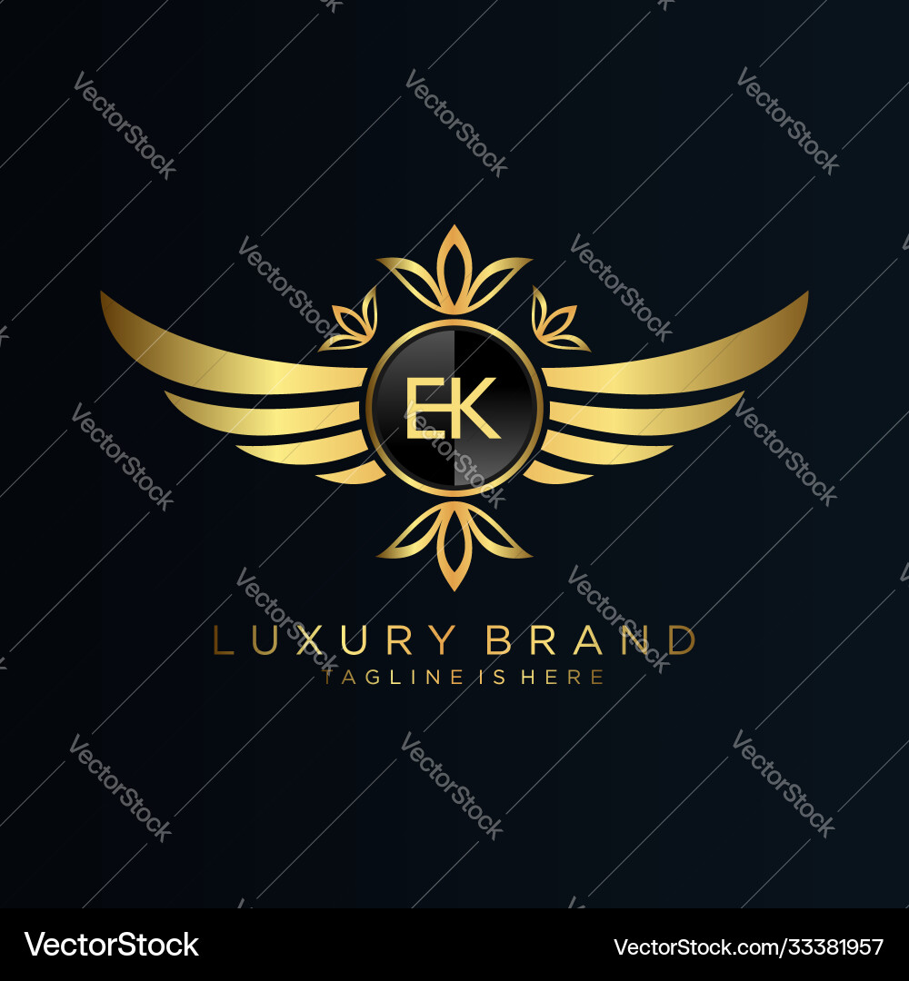 Ek letter initial with royal templateelegant Vector Image