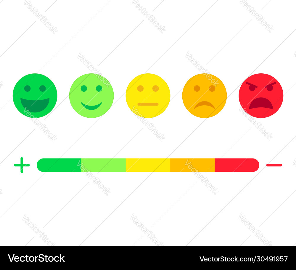 Feedback scale service with emotion icons meter Vector Image