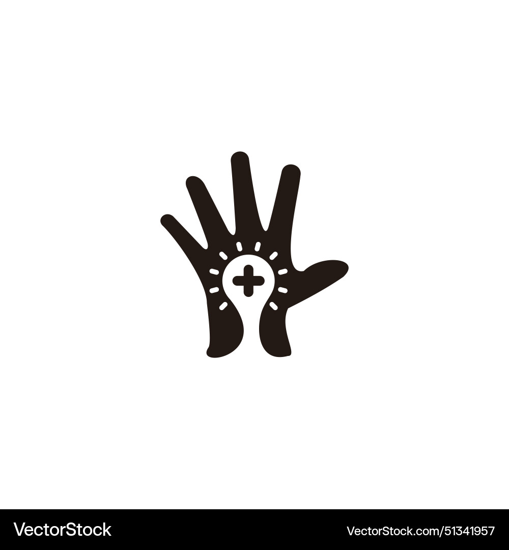 Hand care plus medical idea logo Royalty Free Vector Image