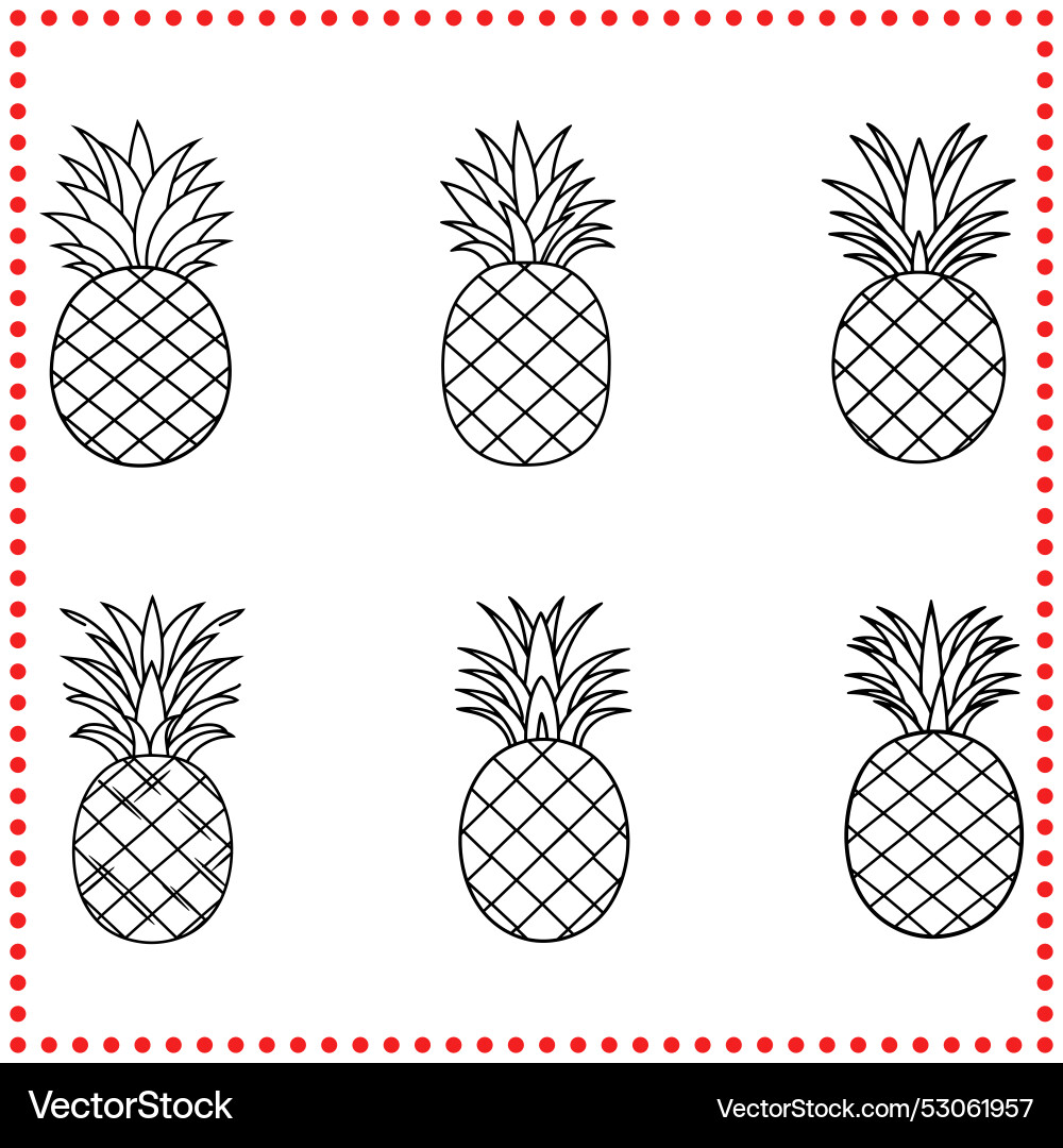 Modern pineapple outline perfect for coastal Vector Image